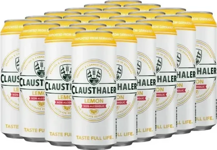 Clausthaler Lemon 0,5л.*24шт. Б/А Пиво пастеризованное светлое фильтрованное ж/б
