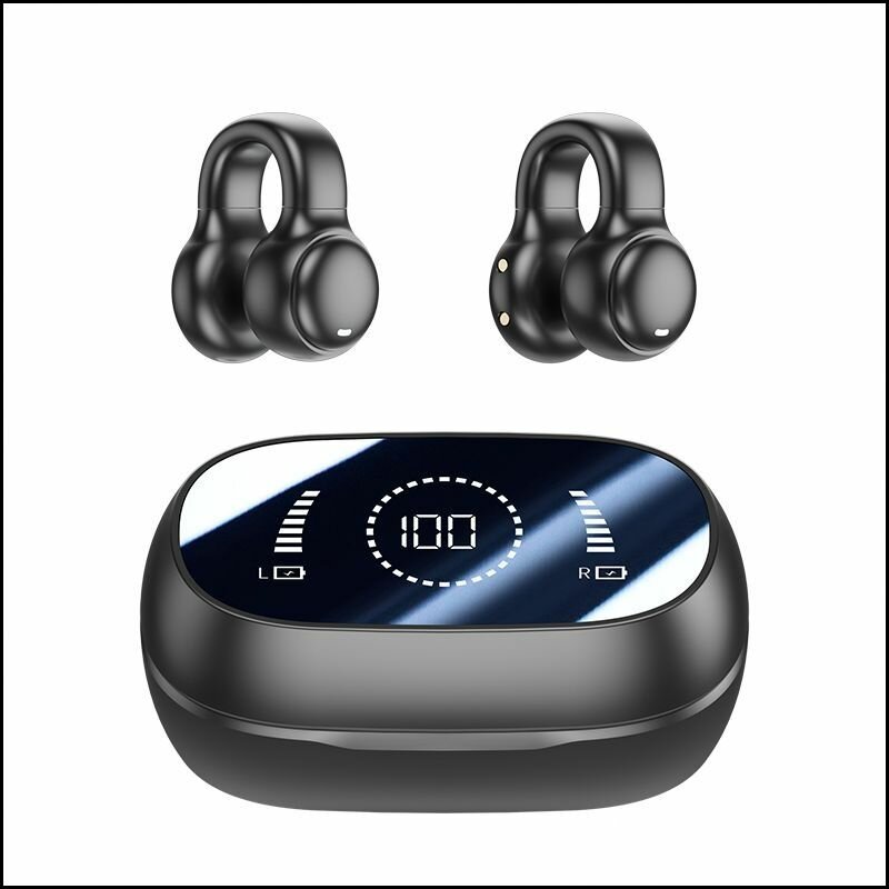 URIZONS M47 TWS Наушники-клипсы открытого типа для спорта и игр: Bluetooth 5.3, USB-C, цифровой дисплей заряда