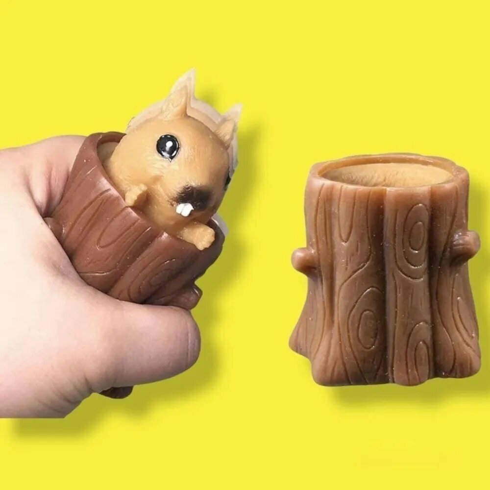 Игрушка-антистресс "Фуфлик", суслик, бешеная белка, коричневый