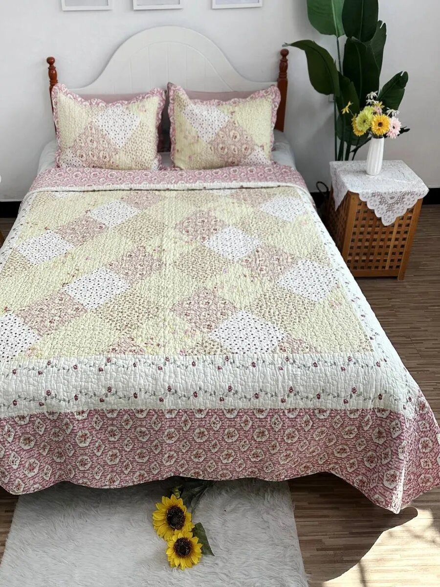 Покрывало 230х250 Patchwork наволочки 50х70 хлопок