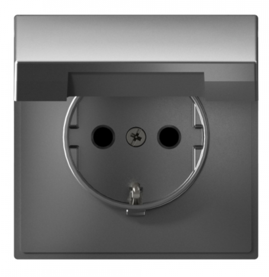 Розетка силовая штепсельная Systeme Electric / Систем Электрик ArtGallery, 16А IP20 250В сталь, с заземляющими контактами, шторками и крышкой, GAL000946 / электрооборудование
