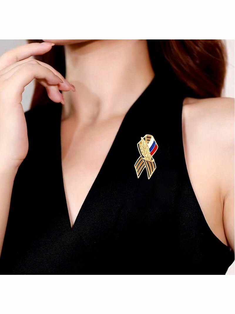 Брошь с российским флагом, булавка на лацкане в честь Дня Победы Святого Георгия, Аксессуары для исторических значков
