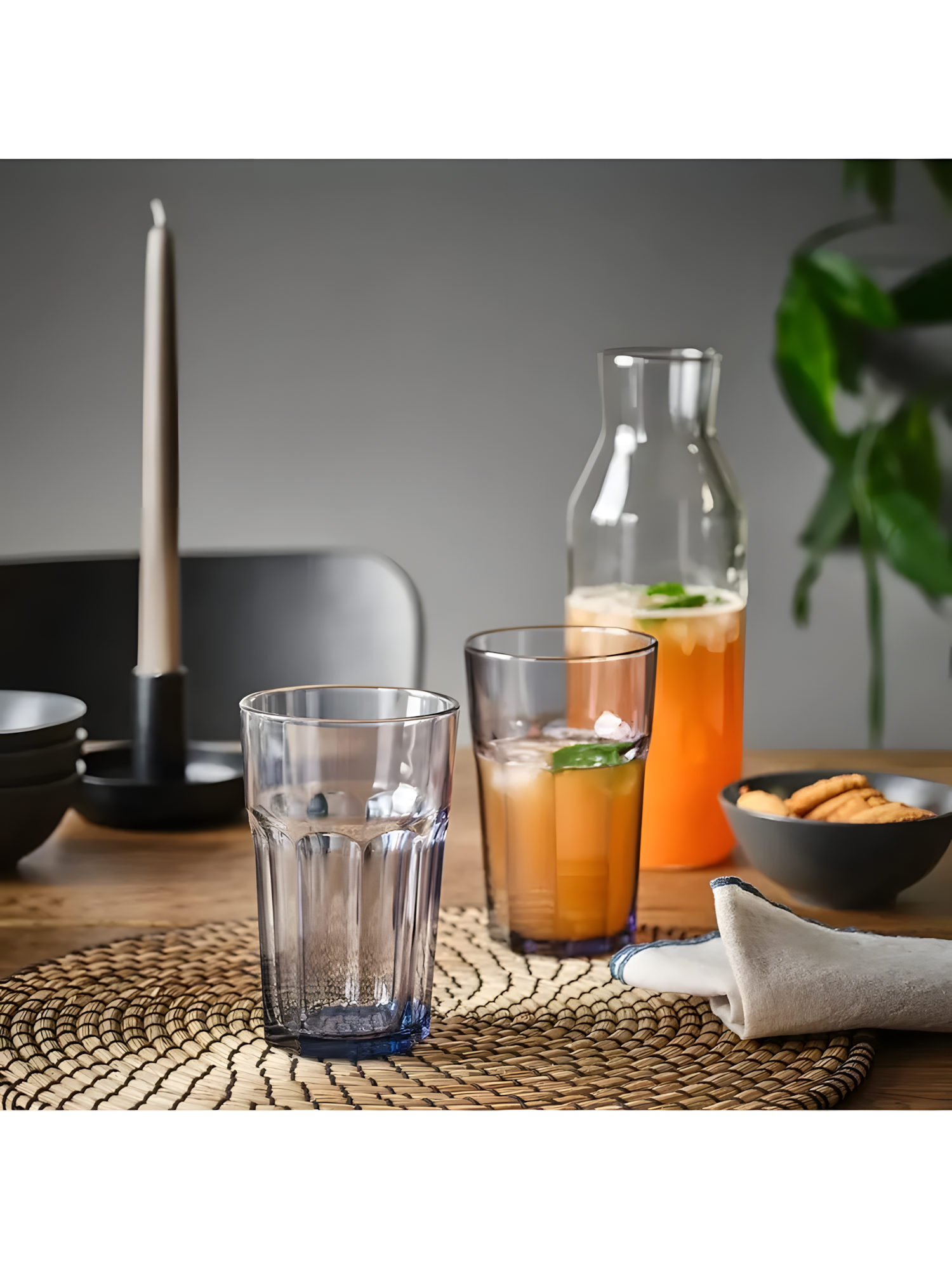 IKEA Кружка бокер, стекло, закаленное, фиолетовая, высота 13,5 см, 4 шт.