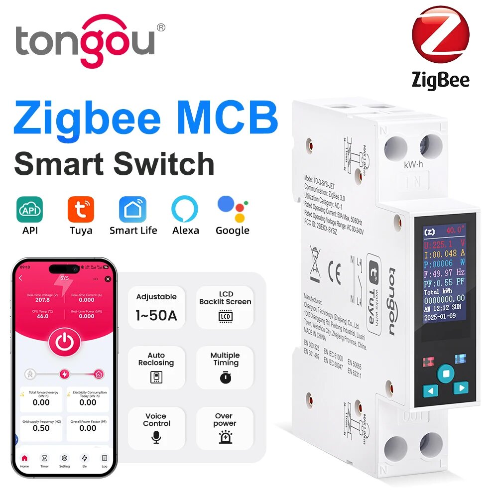 Умный выключатель TONGOU Tuya Zigbee