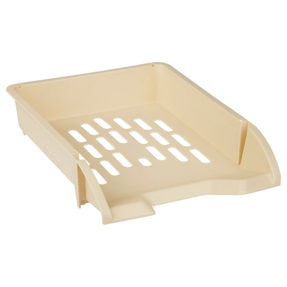 Лоток для бумаг горизонтальный СТАММ "Лидер", бежевый, 382047