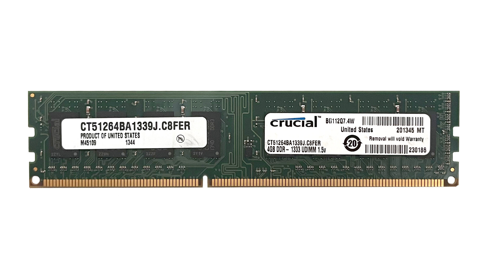 Оперативная память Crucial DDR3 4GB 1333MHz 1.5V UDIMM для ПК