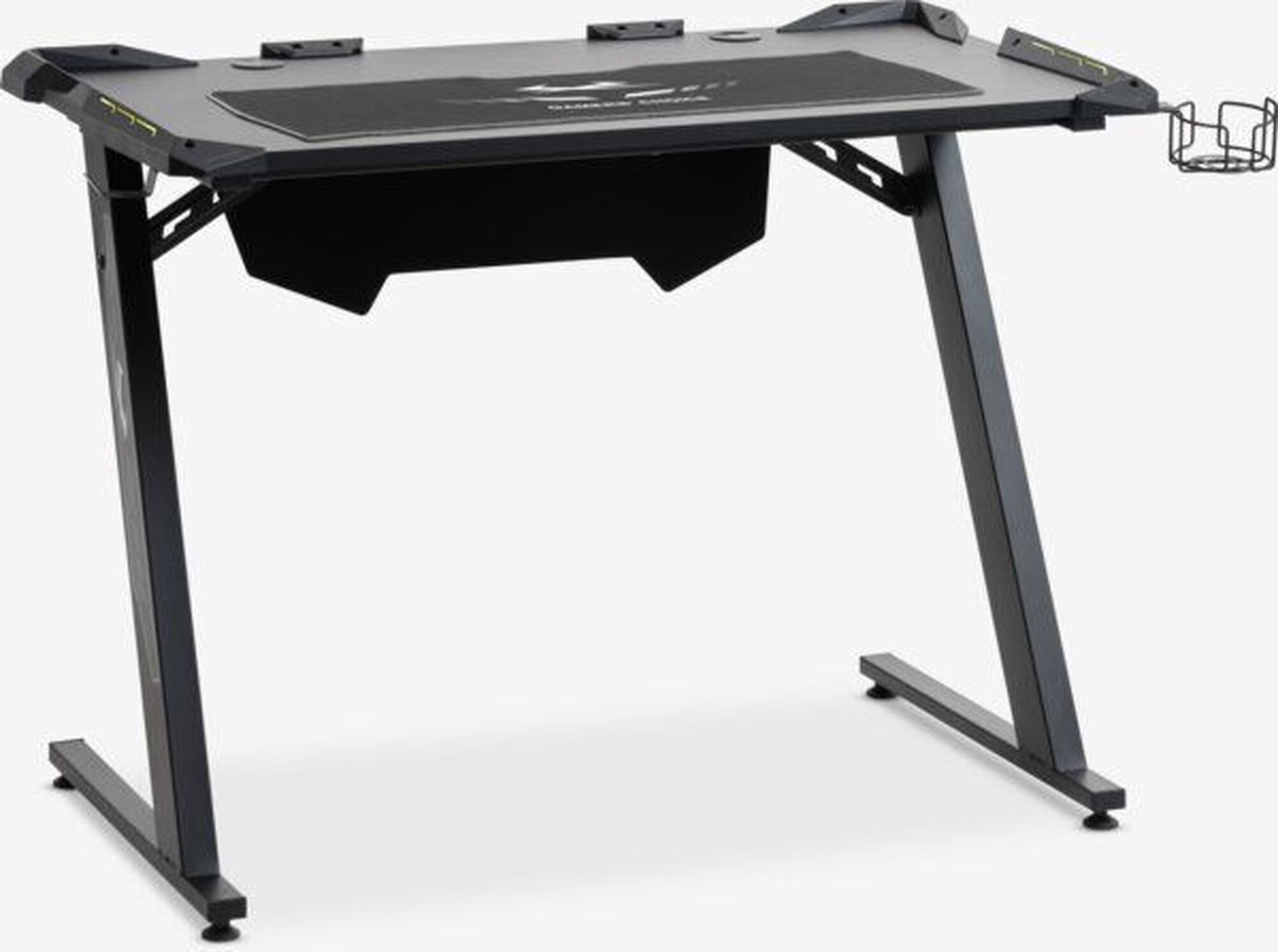 Игровой стол Jysk LINDHOLM LED с подстаканником, черный Ш 60 x Д 110 x В 78 см