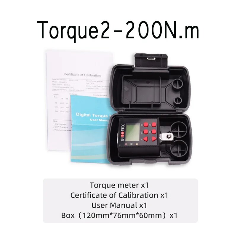 Цифровой Динамометрический Ключ WISRETEC С ЖК-дисплеем Для Точного Измерения Силы, В Torque2-200N. m