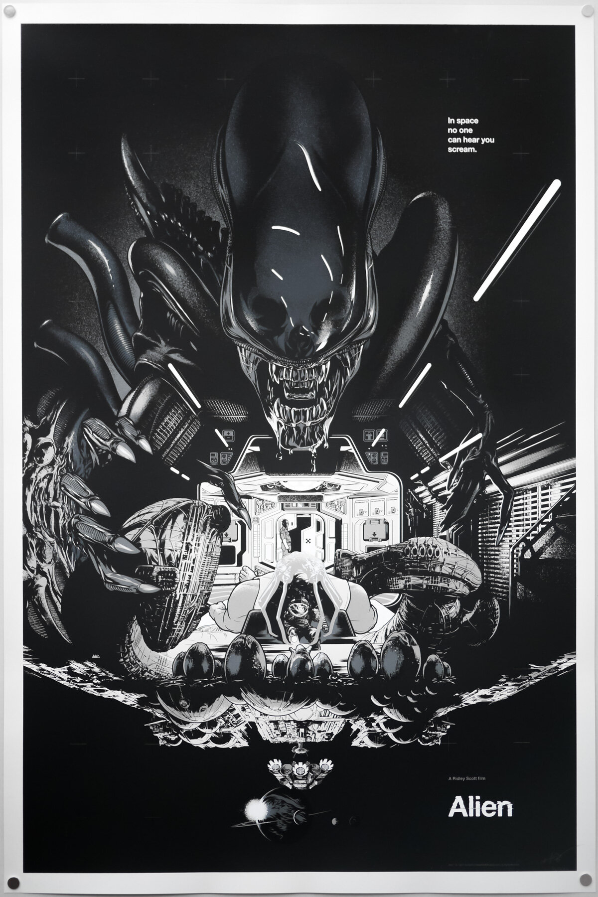 Плакат, постер Чужой (Alien) 1979 на холсте, размер 30х42см