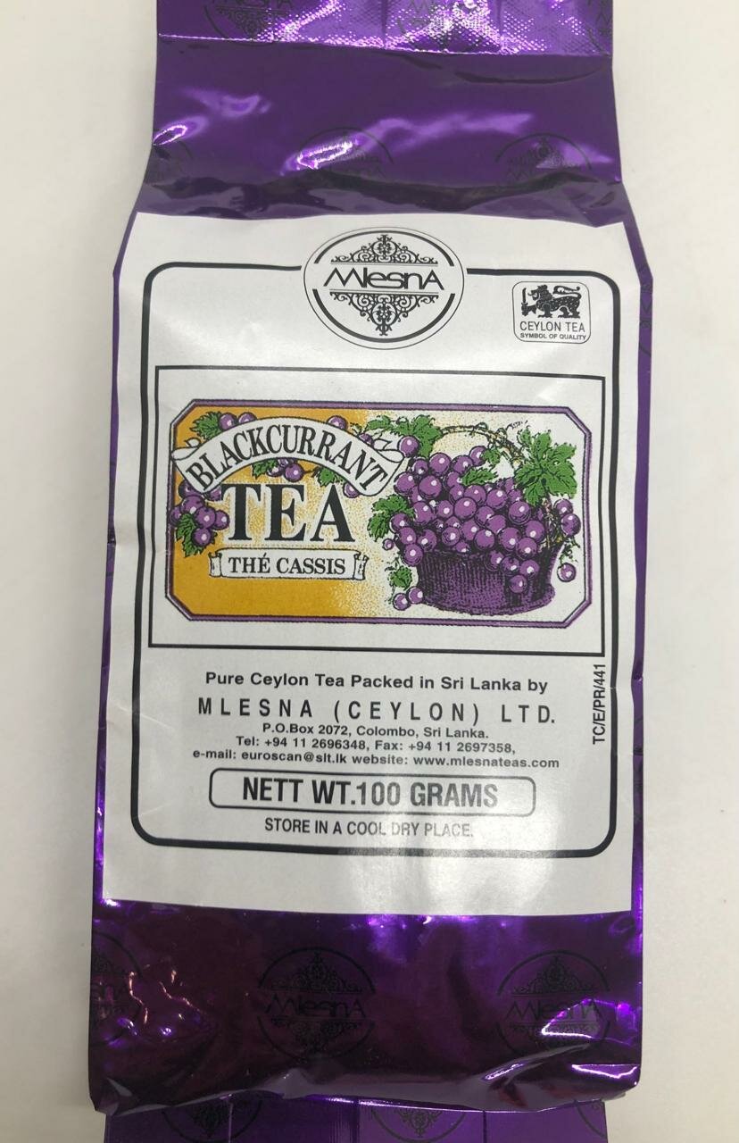 " Млесна" чай цейлонский черный листовой " Черная смородина " ( со вкусом черной смородины) 100 г