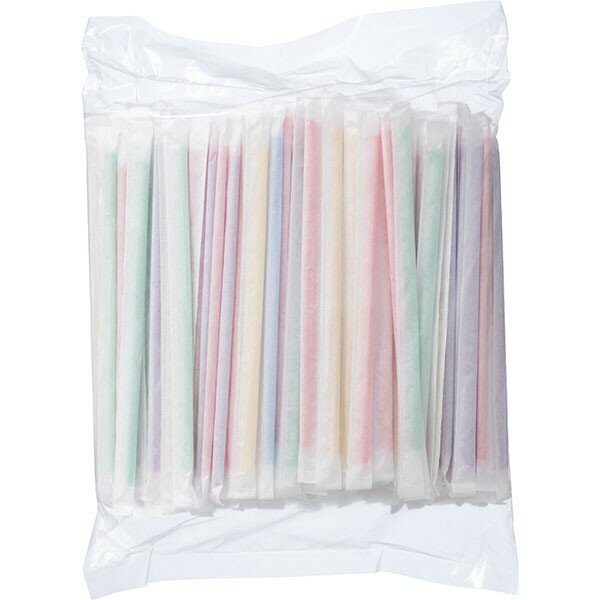 Трубочки без сгиба в индивидуальной упаковке, 250 шт, полипропилен, 5 мм, разноцветный (Техпак)