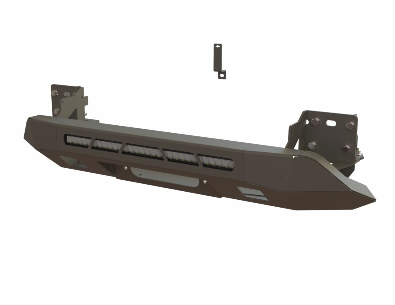 Комплект 1: Мини силовик STC Changan Hunter Plus 2022+ с площадкой для лебедки и балкой дальнего света