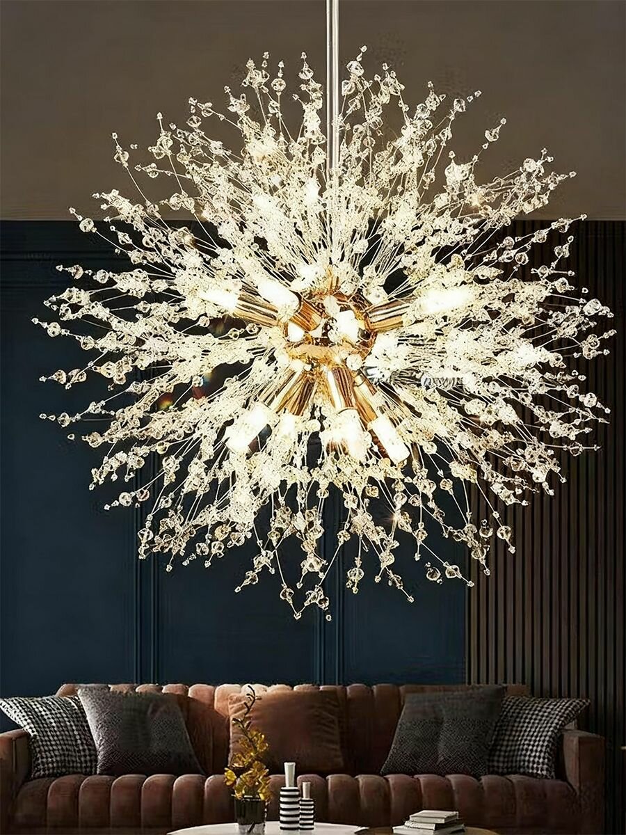 Одуванчик пюстра потолочная подвесная светодиодная, Люстра потолочная подвесная хрустальная в спальню