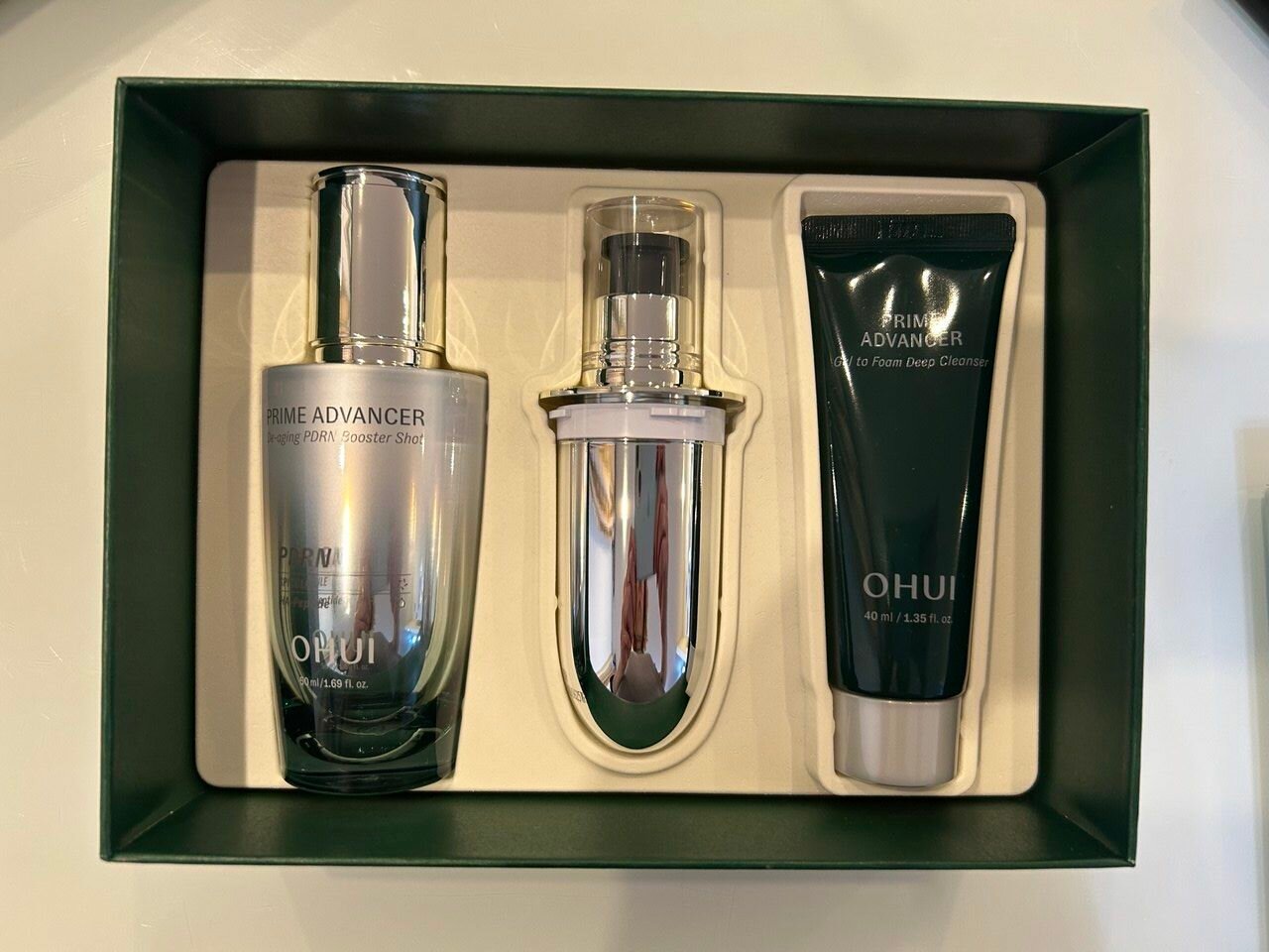 Корейская сыворотка-бустер для лица с микроиглами, O HUI prime advancer deaging PDRN booster shot double edition