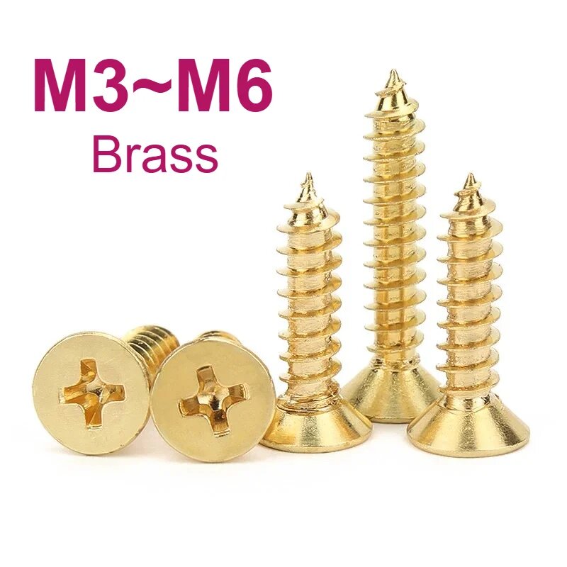 Латунные саморезы Phillips M3 M3.5 M4 M5 M6 M3-30pcs, 20mm