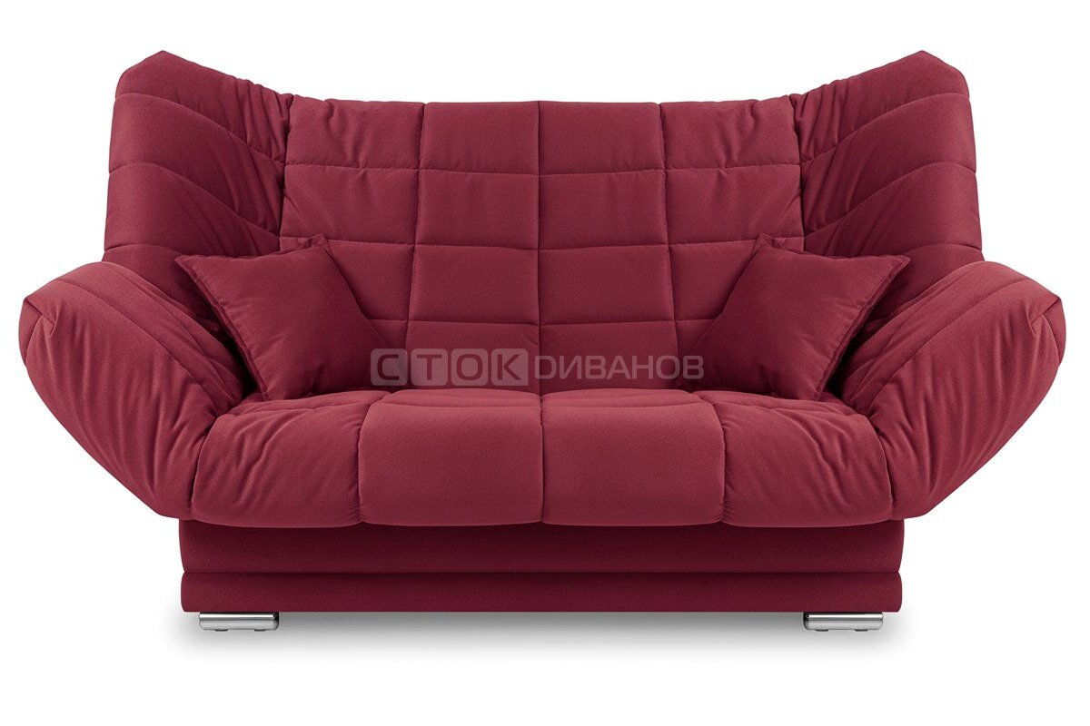 Диван Сток Диванов Марко Wine бордовый велюр, механизм клик-кляк, съёмный чехол