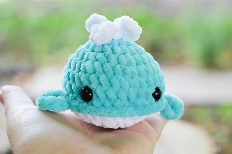 Мягкая игрушка-брелок Дельфин, ручная работа, плюш, синтепух, 3 цвета