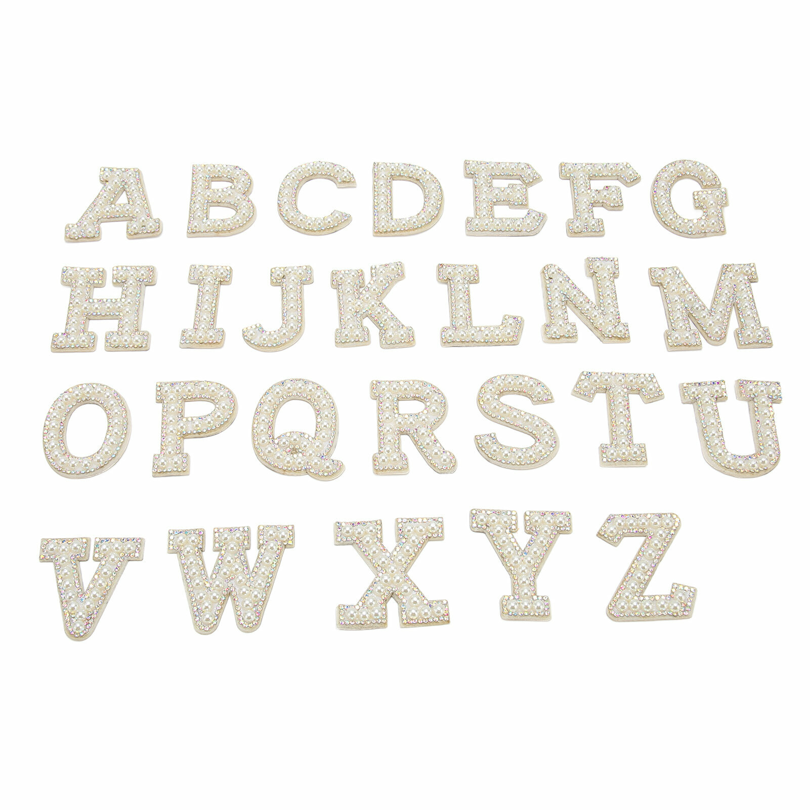 26 шт, железные нашивки в стиле алфавита, искусственный жемчуг, стразы, элегантные, простые в использовании нашивки с буквами для шляпы, рюкзака, рубашки
