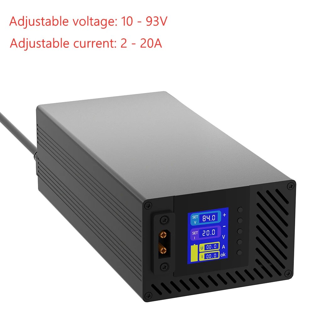 Регулируемое зарядное устройство для аккумуляторов 10-93V 2-20A XT60