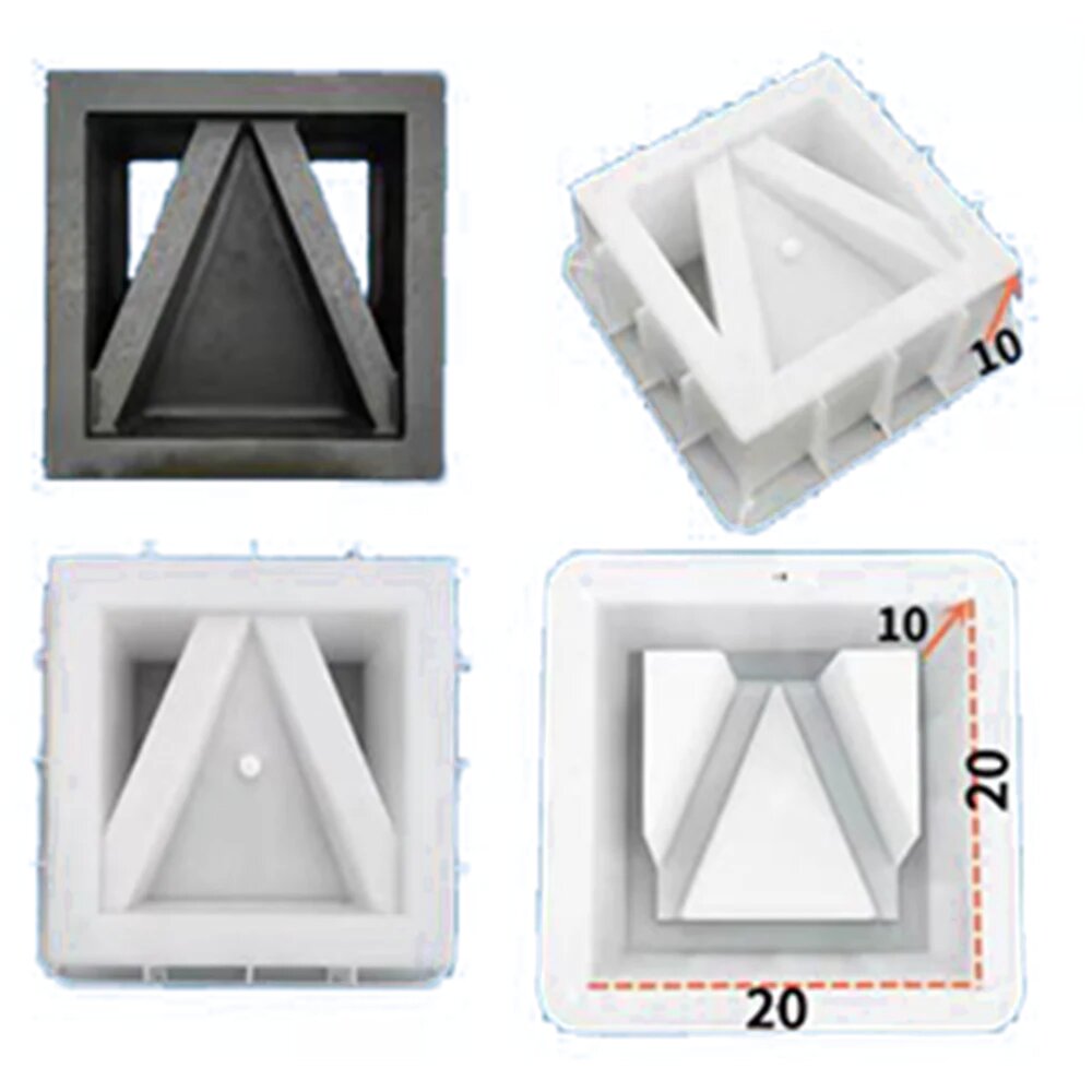 Пластиковая форма для бордюров Brangdy 20x20x10 см, Белый