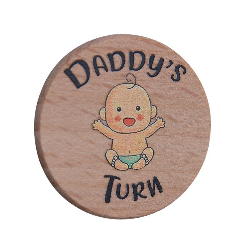 Памятная деревянная монета «Папин поворот», двусторонний жетон для семейного решения, увлекательная игровая монета для детей и родителей, прочная коллекционная монета с деревянной отделкой