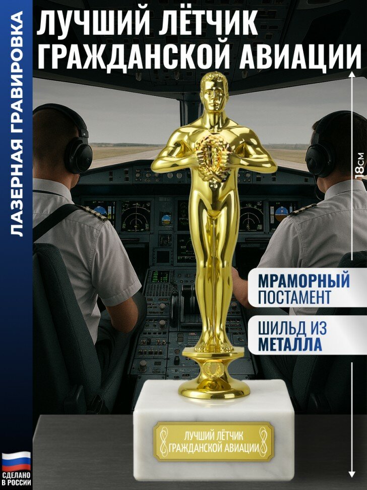 Статуэтка Фигура "Лучший лётчик гражданской авиации" (18 см)