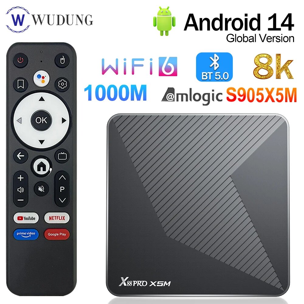 SkyBeats X88 PRO X5M Smart TV BOX Android 14 2ГБ 16ГБ