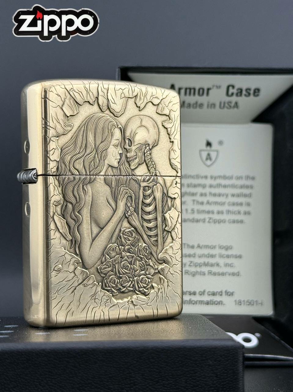 Бензиновая зажигалка Zippo Любовь и Смерть