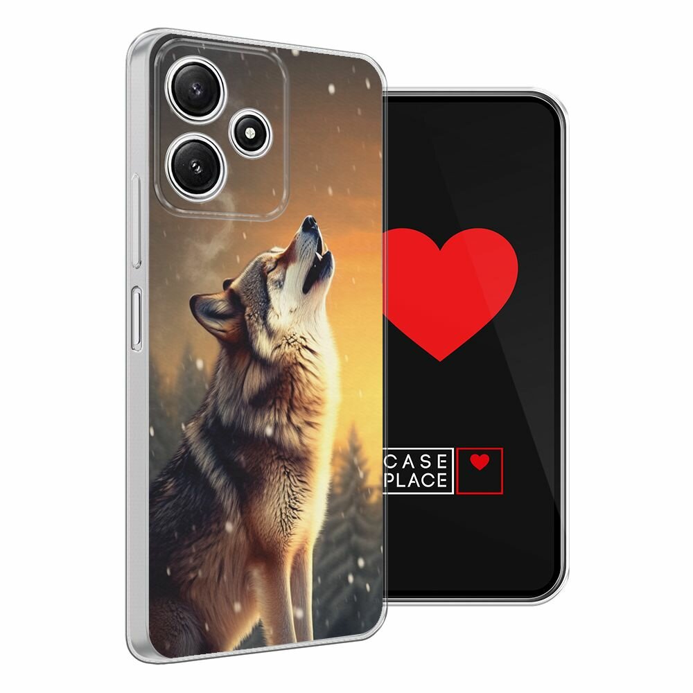 Чехол на Xiaomi Redmi 12 5G / Сяоми Редми 12 5G с принтом "Воющий волк" — фото 1