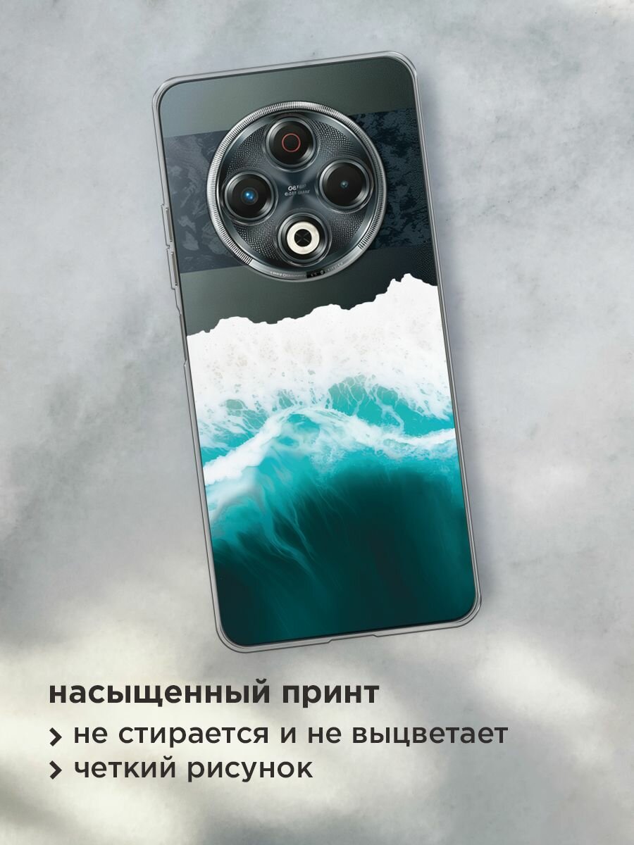 Чехол на Tecno Spark 30 / Текно Спарк 30 с принтом "Большая волна", прозрачный — фото 1