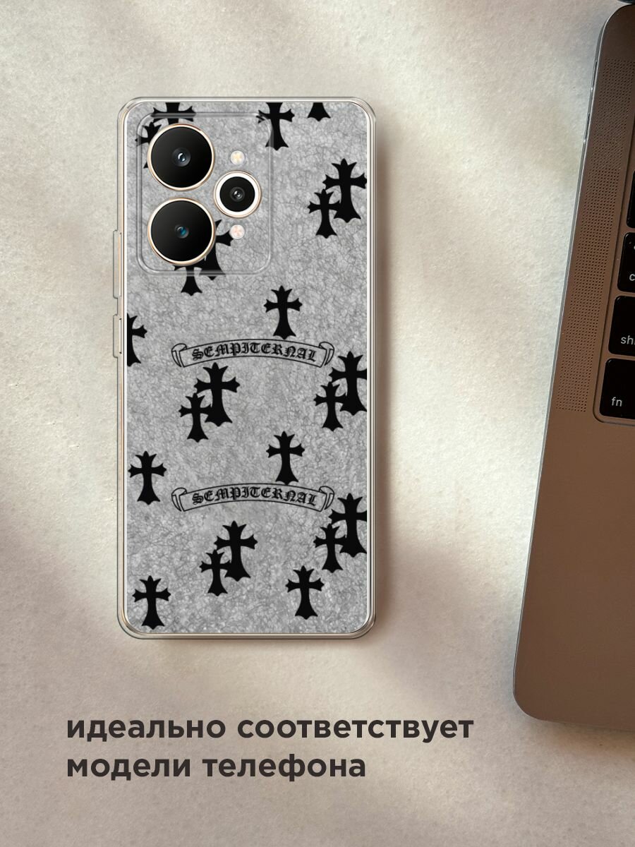 Силиконовый чехол на Realme 15 / Реалми 15 с принтом "Кресты паттерн 3" — фото 1