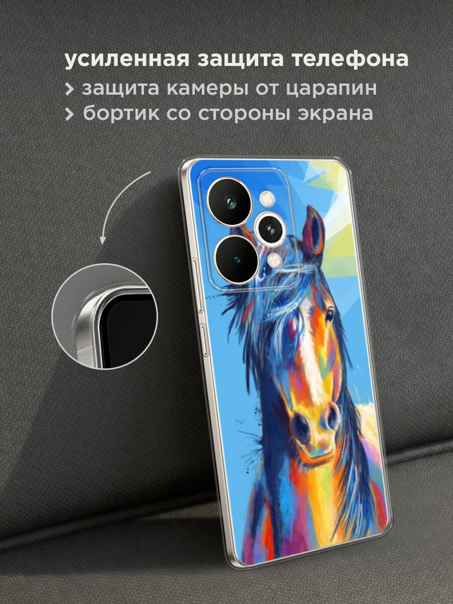 Чехол на Realme 15 Pro / Реалми 15 Про с принтом "Лошадь арт 3" — фото 1