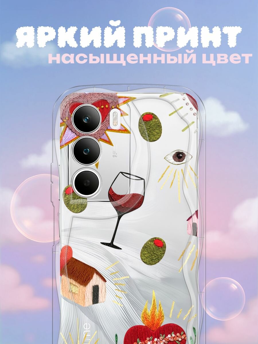 Чехол на Realme C71/P3 Lite 4G / Реалми С71/P3 Лайт 4G/P3 Лайт 4G с принтом "Ниточный коллаж" — фото 1