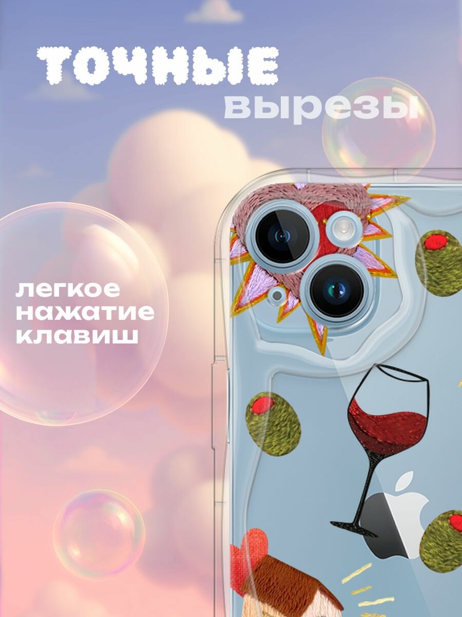 Чехол на Apple iPhone 14 / Айфон 14 с принтом "Ниточный коллаж" — фото 1