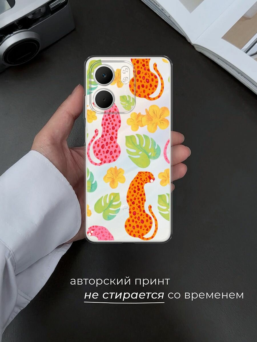 Чехол на Oppo A5x / Оппо А5x с принтом "Экзотика", прозрачный — фото 1