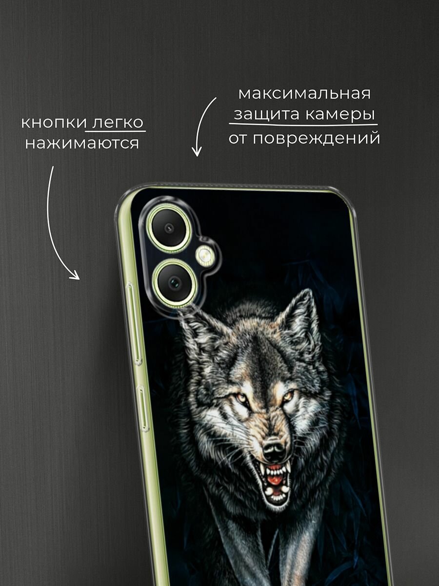 Чехол на Samsung Galaxy A05 / Самсунг Галакси A05 с принтом "Злобный волк из ночи" — фото 1