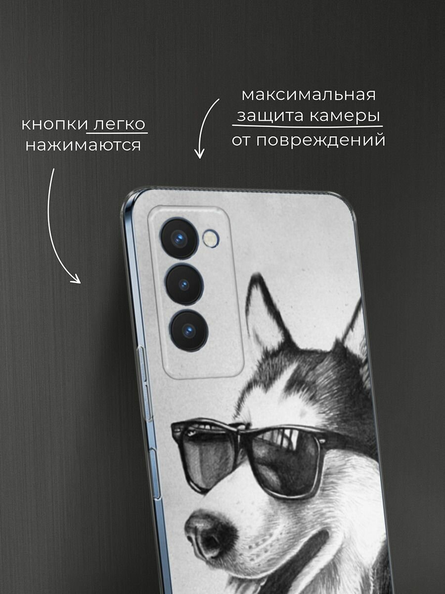 Чехол на Tecno Camon 18P / Техно Камон 18Р с принтом "Крутой Хаске" — фото 1