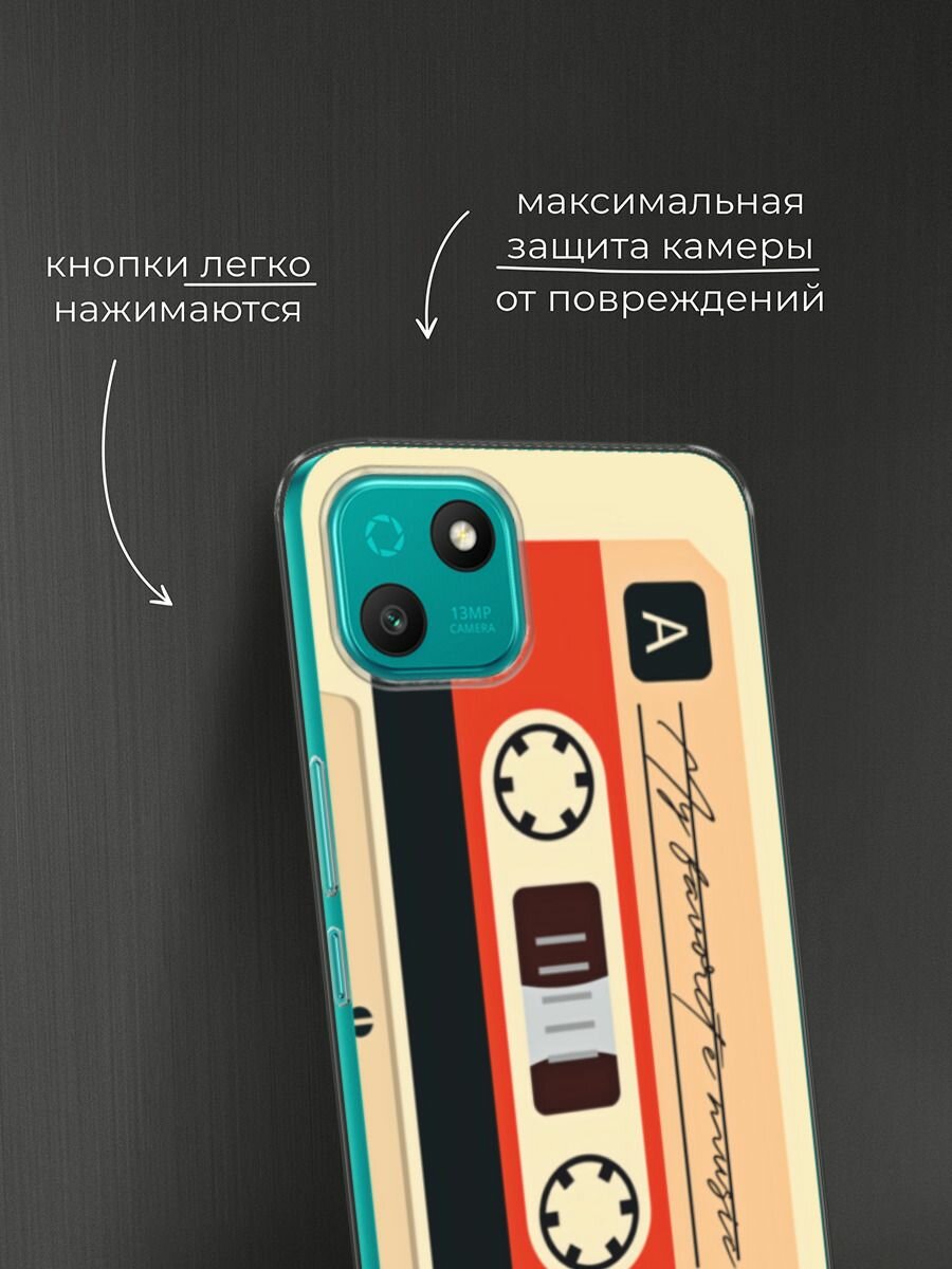 Силиконовый чехол на Wiko T10 / Вико Т10 с принтом "Бежевая кассета" — фото 1