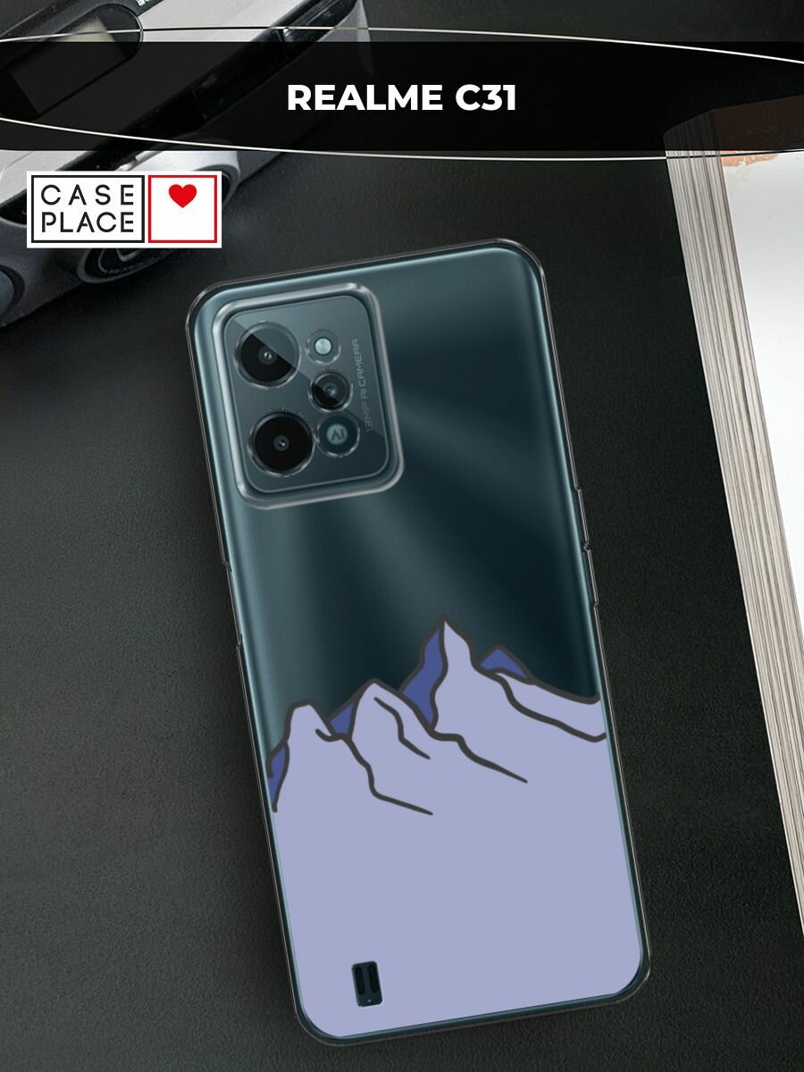 Чехол на Realme C31 / Реалми C31 с принтом "Гора", прозрачный