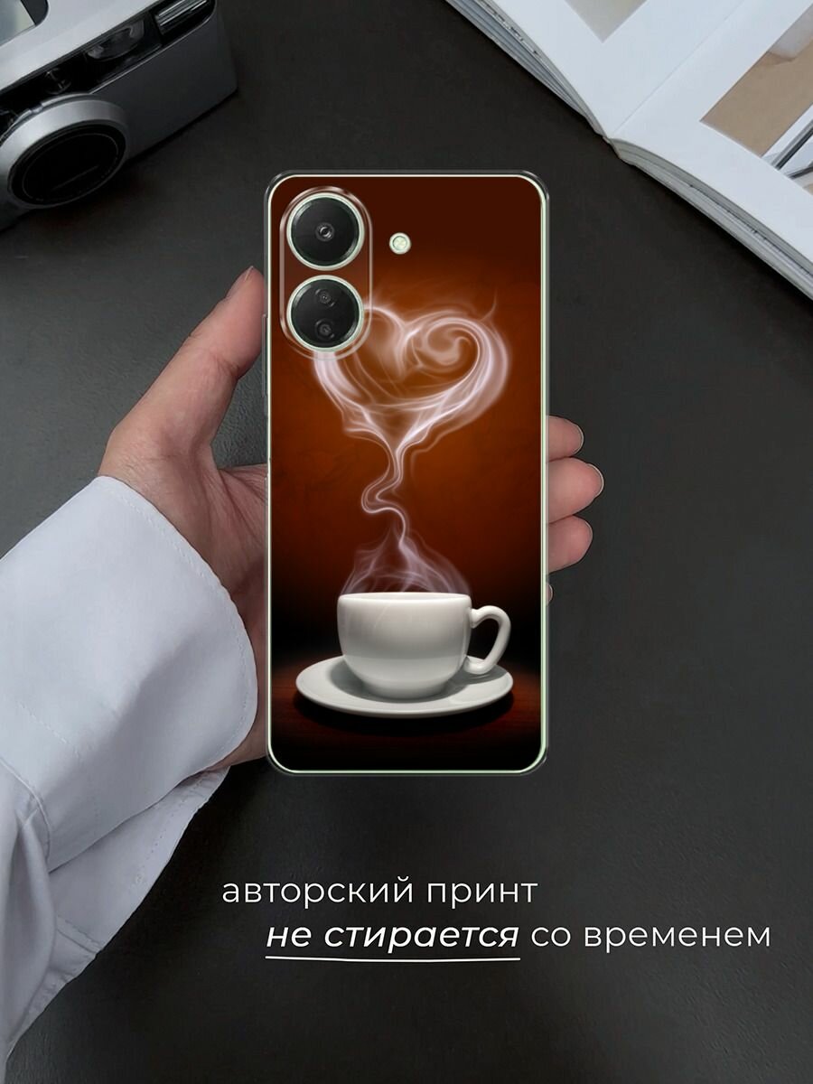 Чехол на Xiaomi Redmi 13C/Poco C65 / Сяоми Редми 13C/Поко С65 с принтом "Кофейная любовь" — фото 1