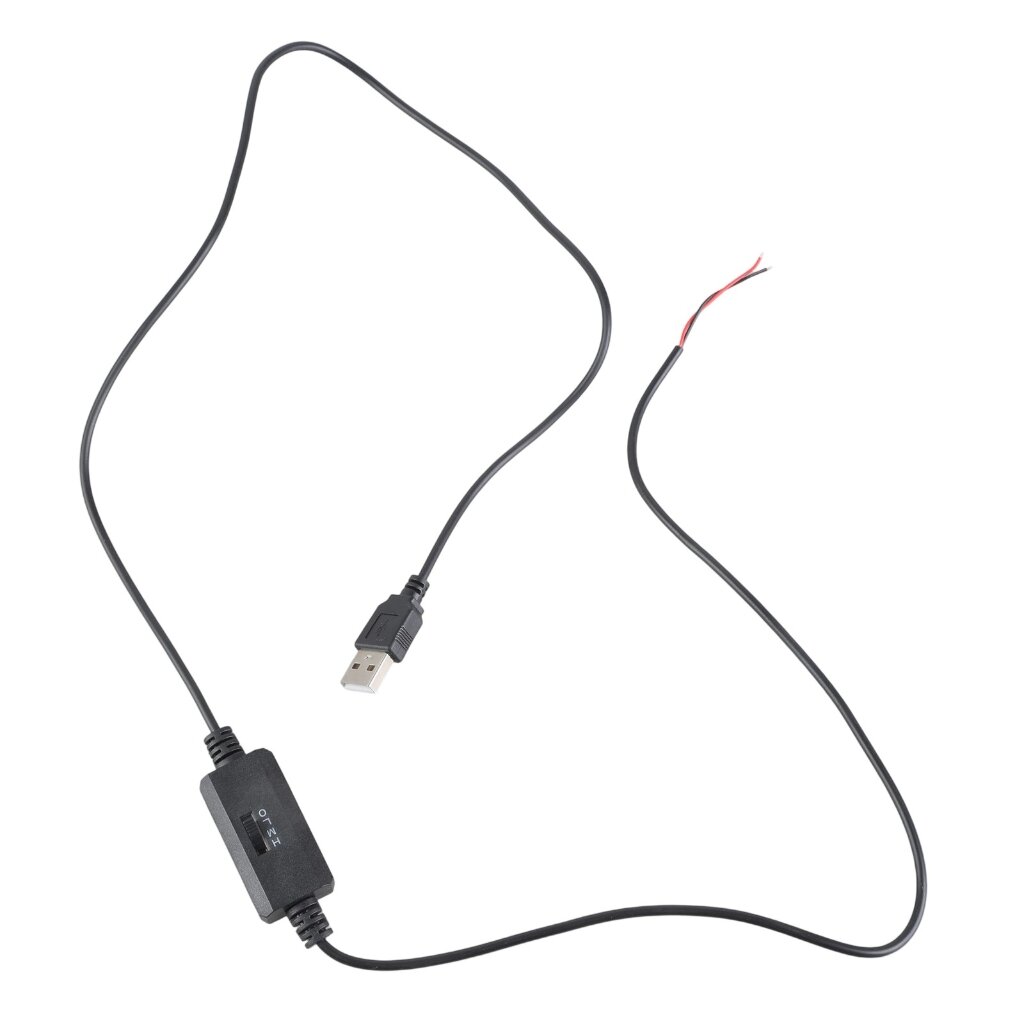 Регулируемый 3-ступенчатый кабель управления вентилятором с оголенным проводом от USB до 2Pin с переключением