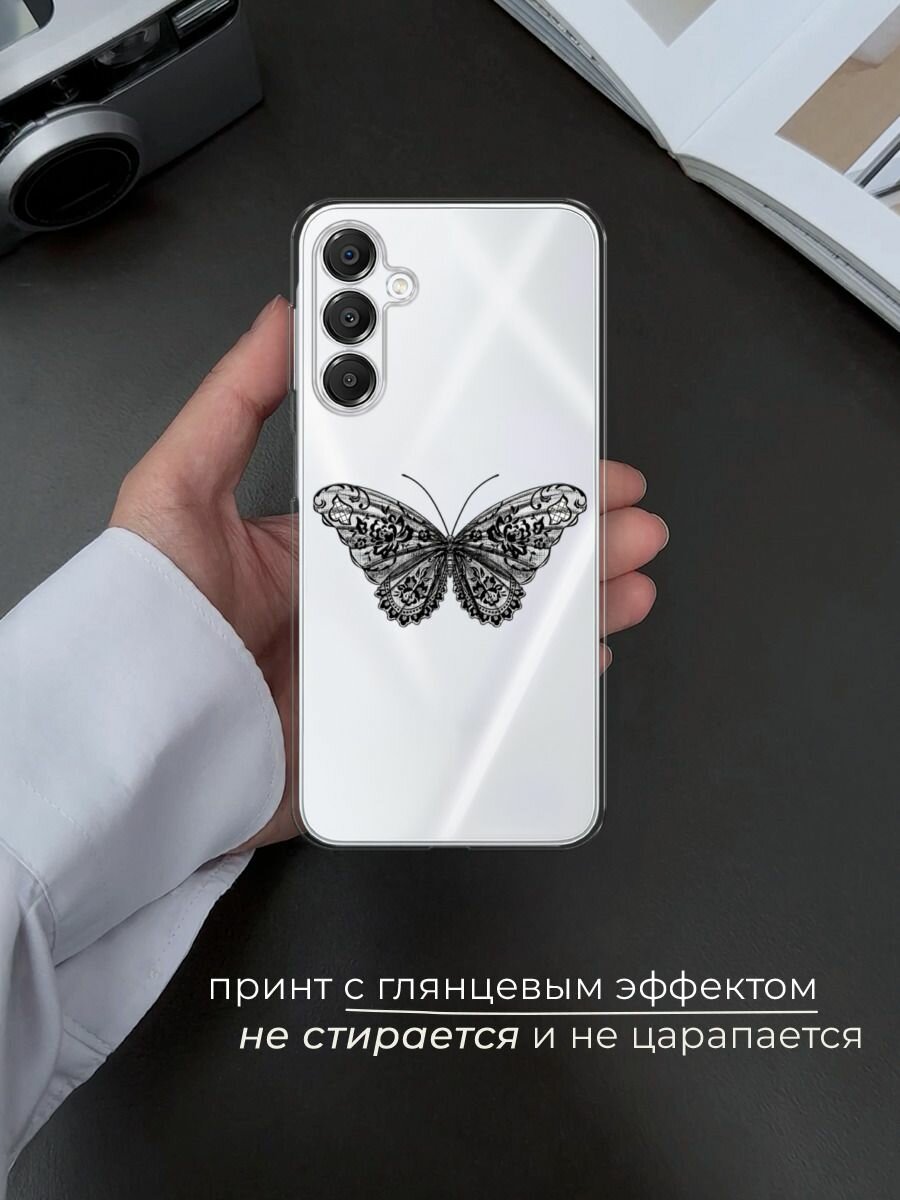 Чехол на Samsung Galaxy A16 / Самсунг А16 с принтом "Узорная бабочка" — фото 1
