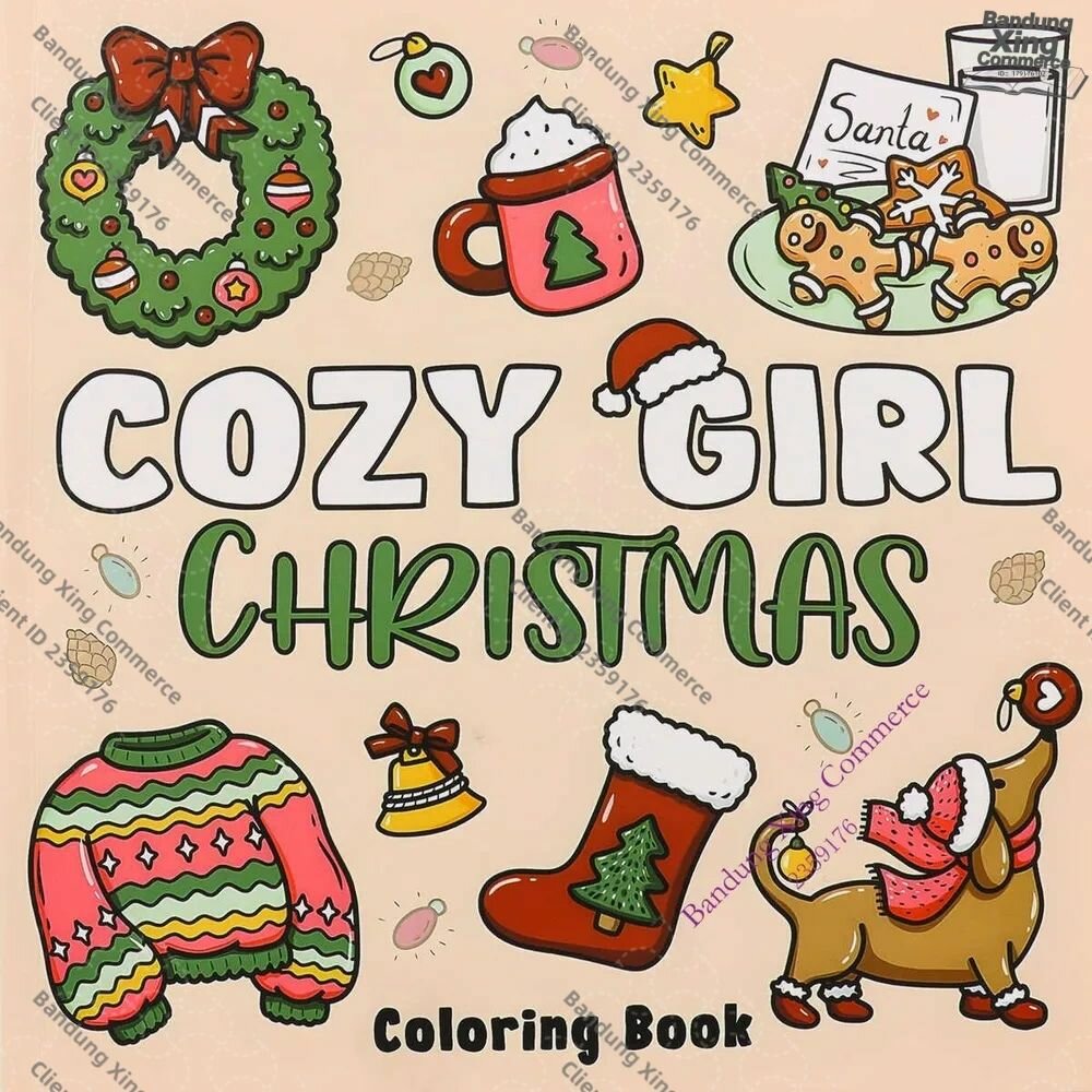 Раскраска антистресс для взрослых и подростков Coco Wyo -Cozy girl christmas