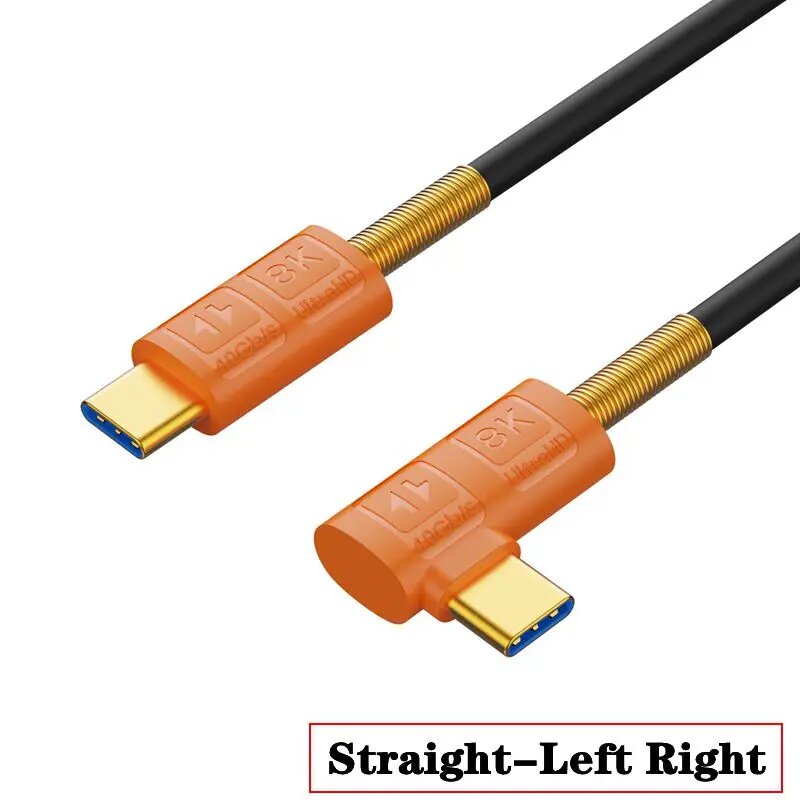 USB4 кабель Type-C 1.2м Straight-Left Right