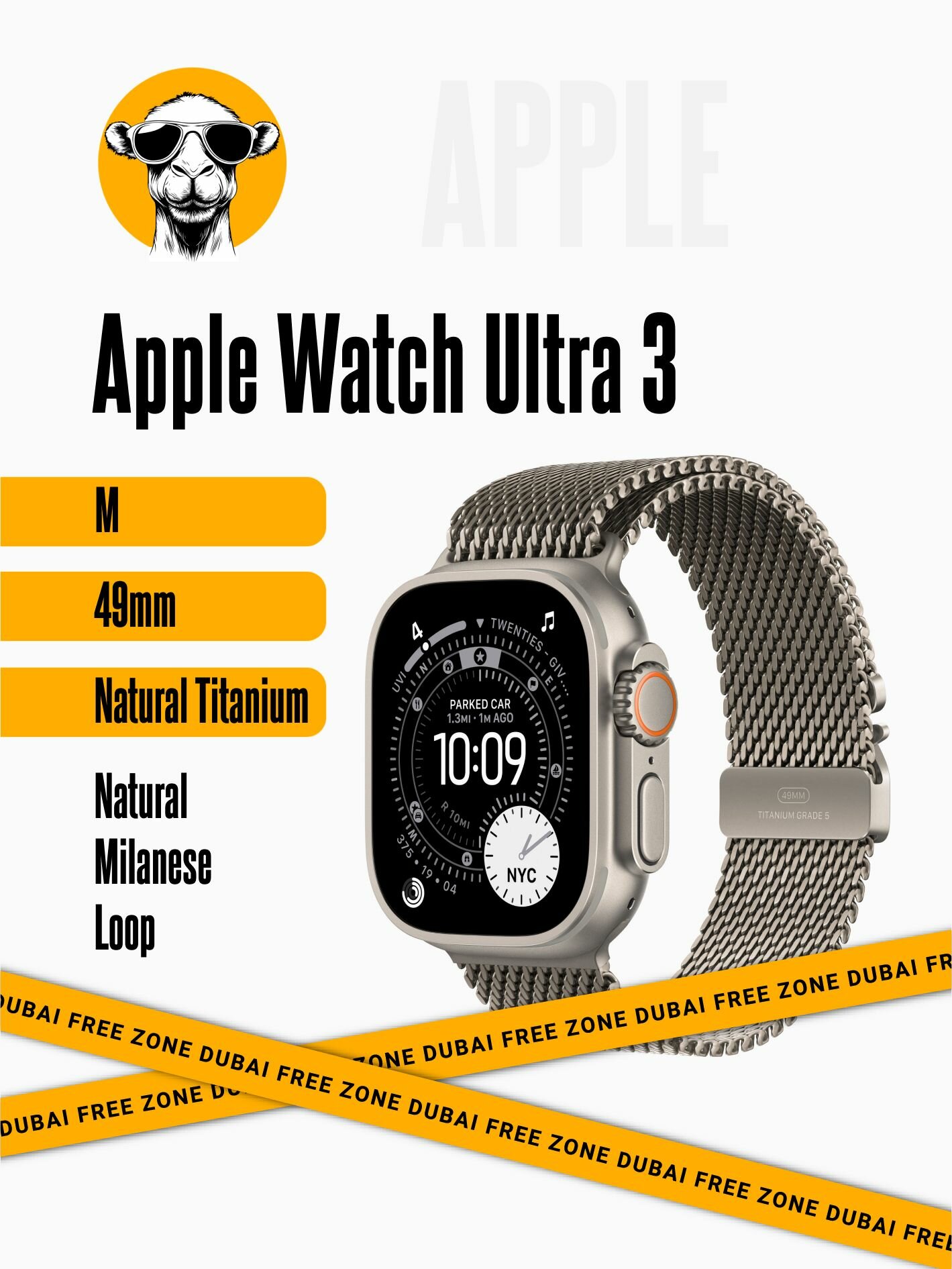 Смарт-часы Apple Watch Ultra 3 2025 Natural Titanium Milanese Loop M