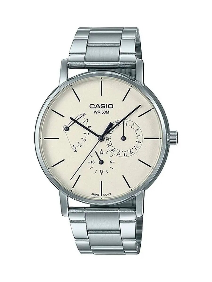 Наручные часы CASIO, бежевый, серый