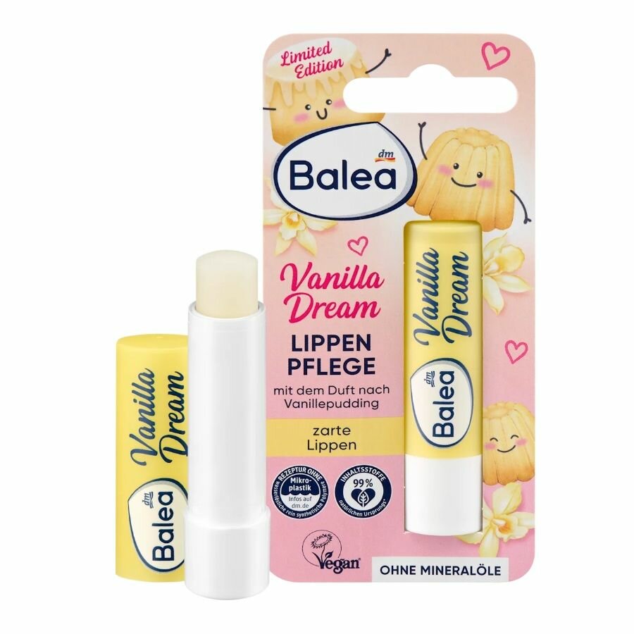 Бальзам для губ Balea - Vanilla Dream, с маслом ши, 4,8 г, 1шт