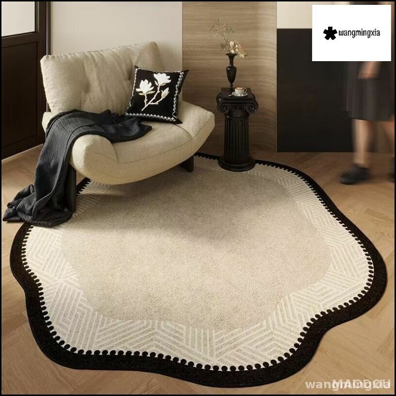 Эксклюзивный антискользящий ковер из 100 хрустального бархата, круглый, 120 см, бежевый