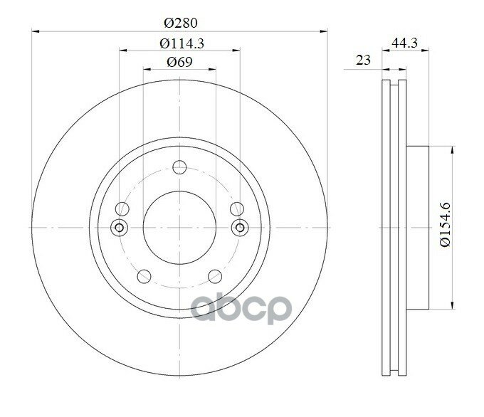 Диск тормозной перед. вентилируемый HYUNDAI i30 2012->/Creta 2021->, KIA Cee'd 2015-> S&K арт. SKBD1322