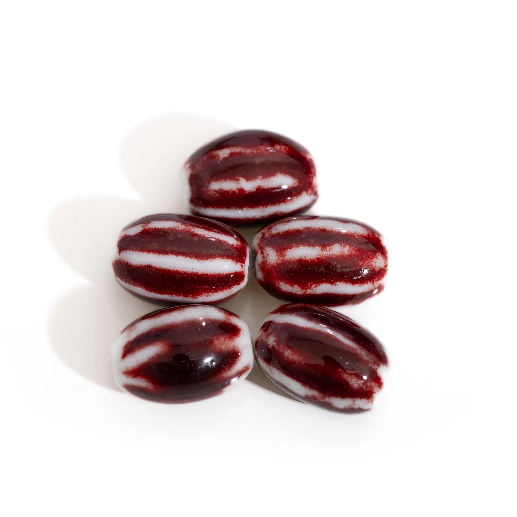 Керамические бусины в форме арбуза в красную полоску, ювелирные изделия ручной работы, браслет «сделай сам», ожерелье, серьги, кулон, ремесленное украшение, Acc